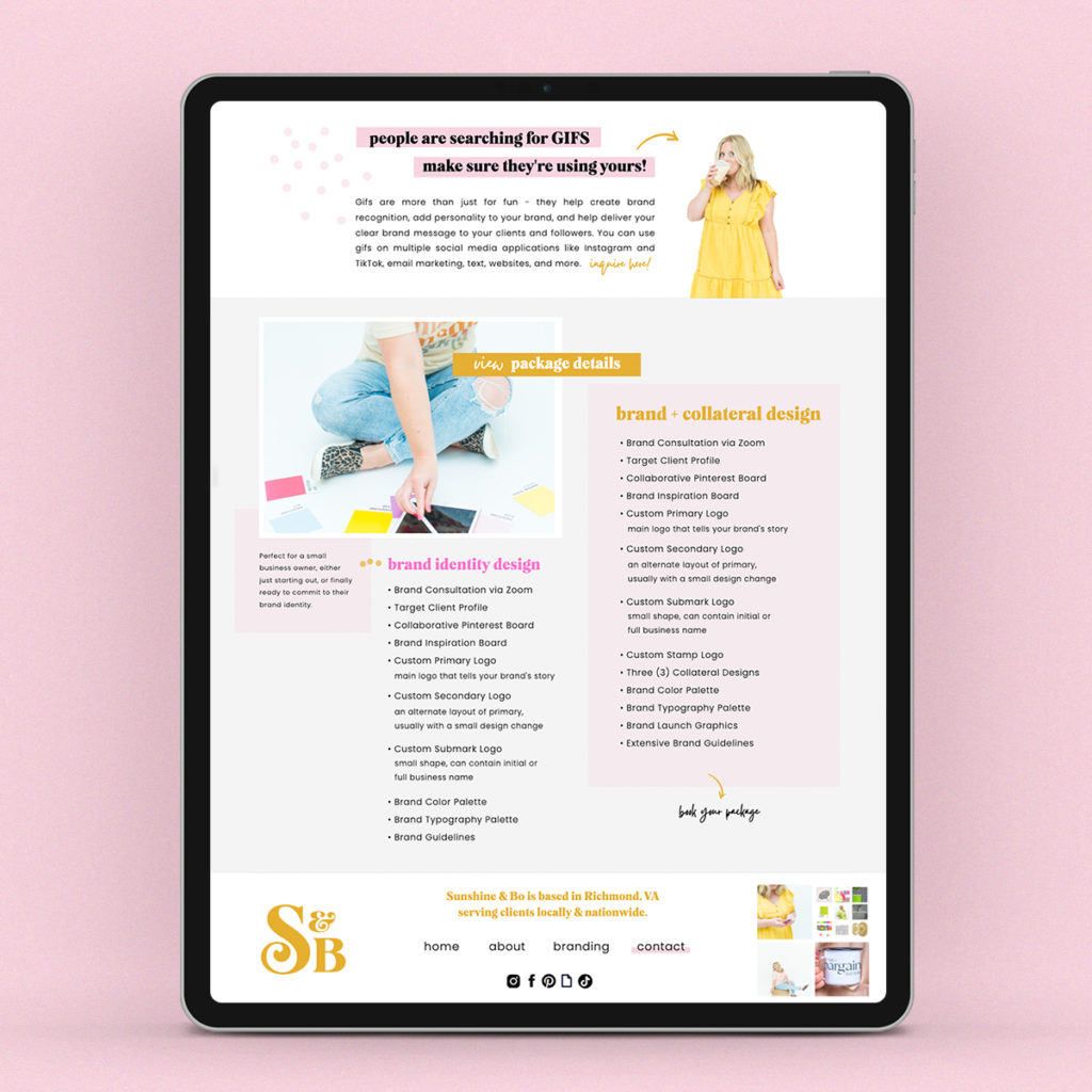 Colorful and Inviting Website Redesign | Sunshine and Bo ...